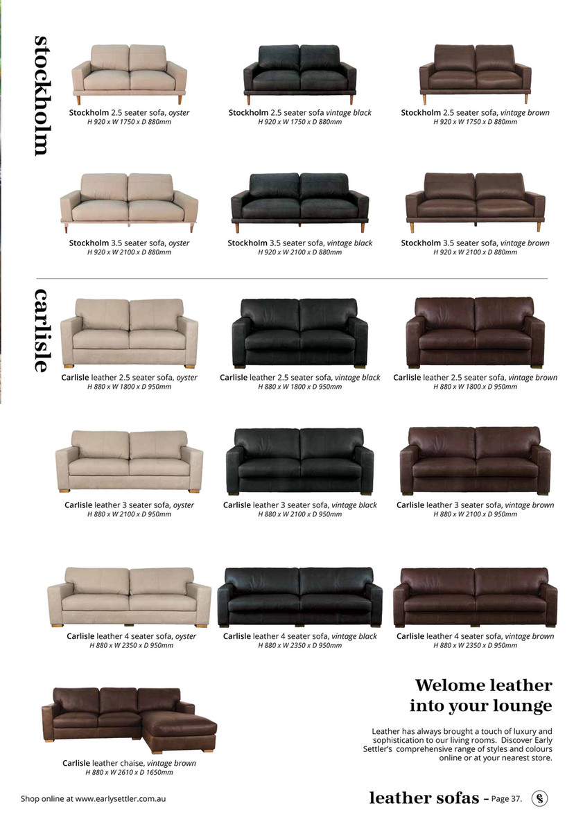 Early Settler Early Settler Range Catalogue Page 36 37