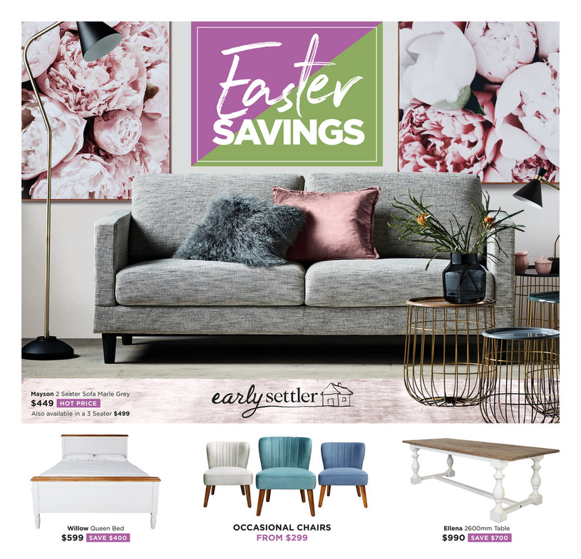 Early Settler - Easter Savings Catalogue - Page 1